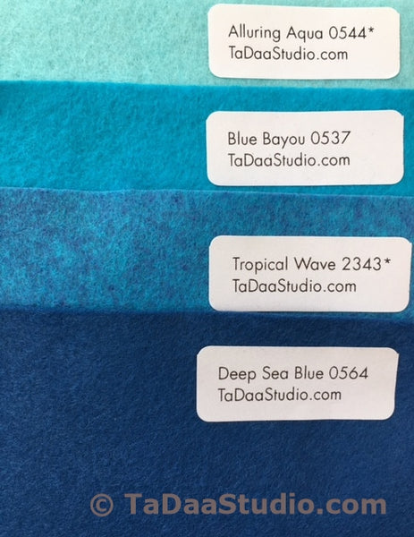 Alluring Aqua Wool felt squares for craft or pillow projects! TaDaa! Studio