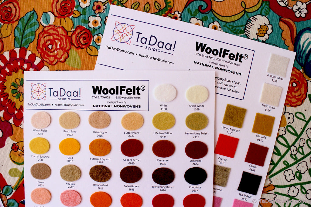 Wool Blend Felt Sample Cards | TaDaa! Studio