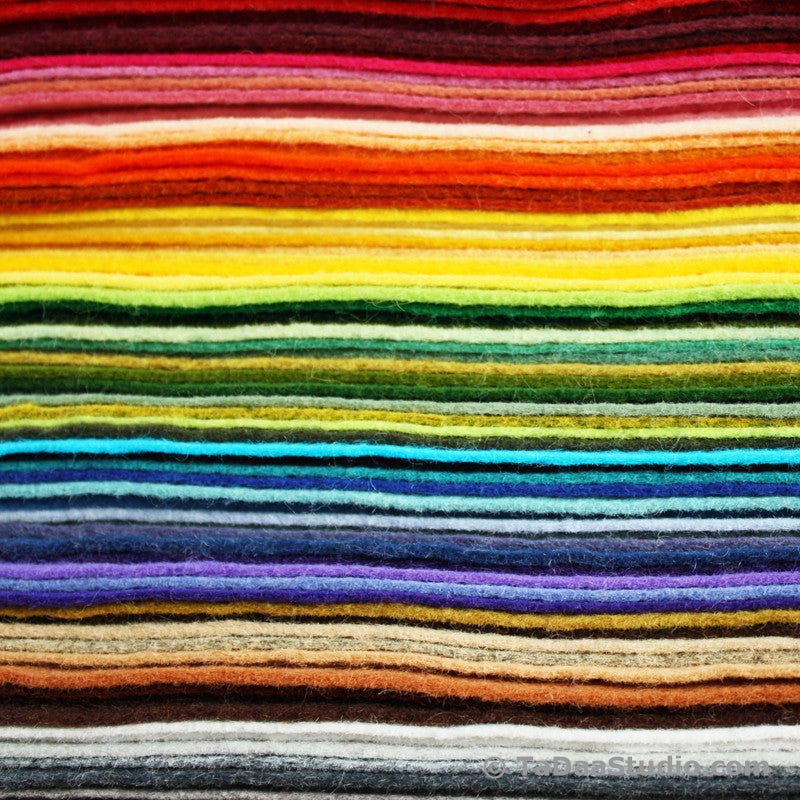 Complete Rainbow palette wool felt squares for holiday themed wool felt ...